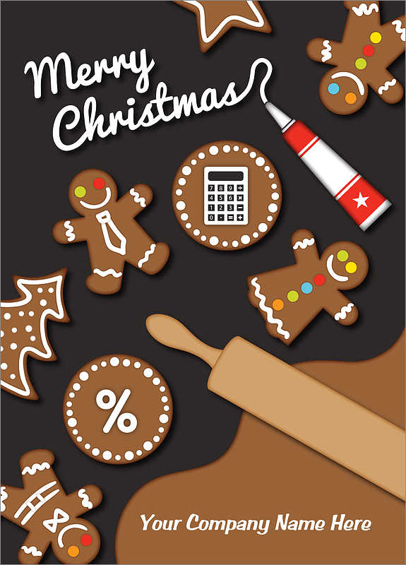 Accounting Gingerbread Christmas Card (Glossy White) | Ziti Cards