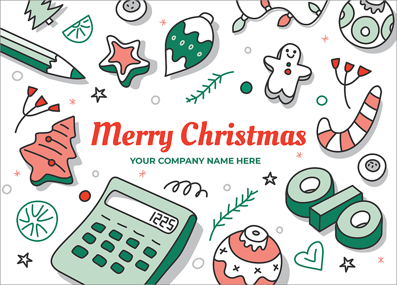 Custom Accounting Merry Holiday Cards | Ziti Cards