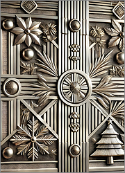 Custom Art Deco Christmas Card | Red Merry Christmas Card