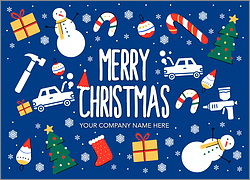 Custom Auto Body Green Tree Christmas Card | Ziti Cards