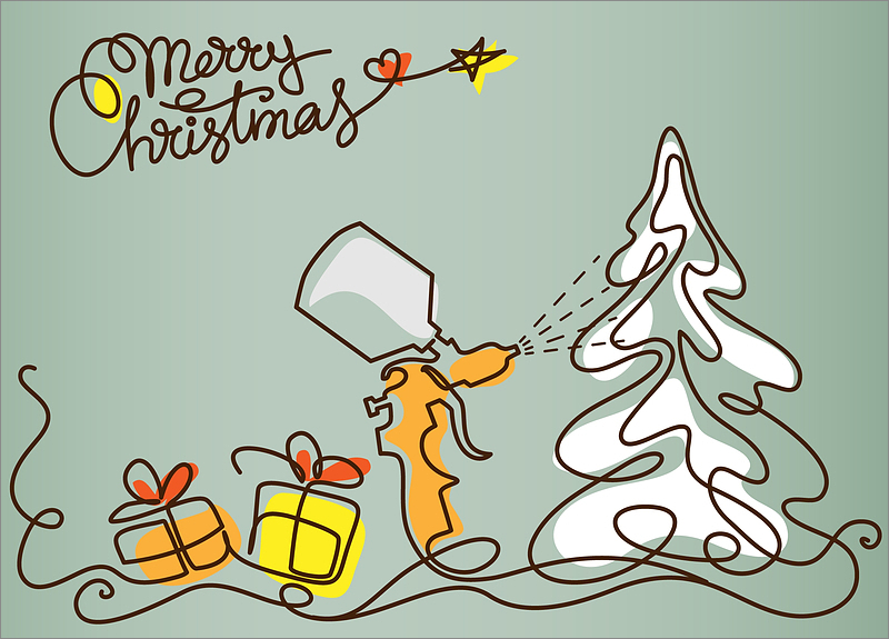 Auto Body Snow Tree Card (Glossy White) | Ziti Cards