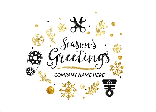 Mechanic Snow Christmas Cards Personalized For Your Business