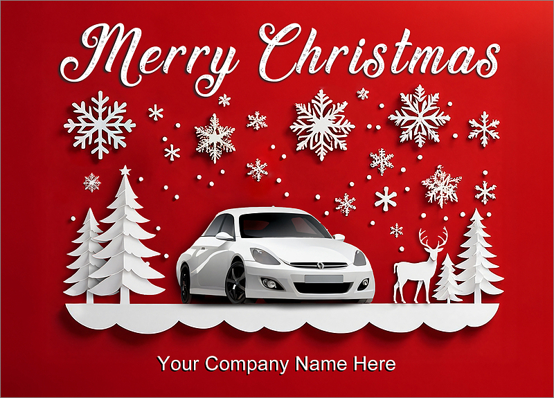 Automotive Christmas Sky (Glossy White) | Ziti Cards