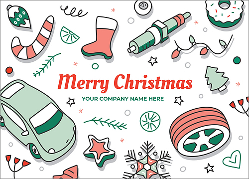 Personalized Automotive Christmas Cards