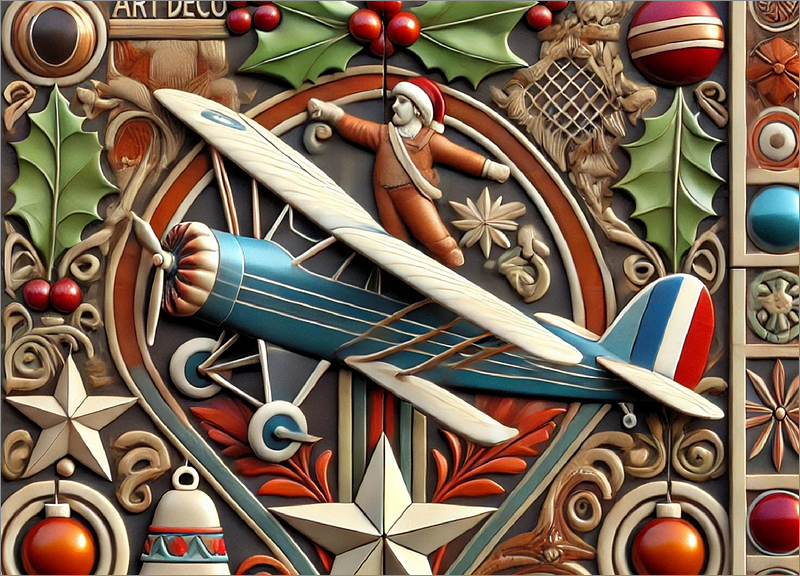 Aviation Christmas Card Polished (Glossy White) | Ziti Cards