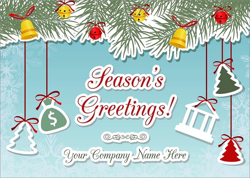 Banking Ornaments Christmas Card (Glossy White) | Ziti Cards