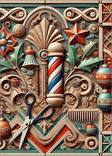 Barber Card Red Christmas Cards Customized For Your Business