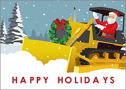 Heavy Machinery Card Green Christmas Cards Customized For Your Business