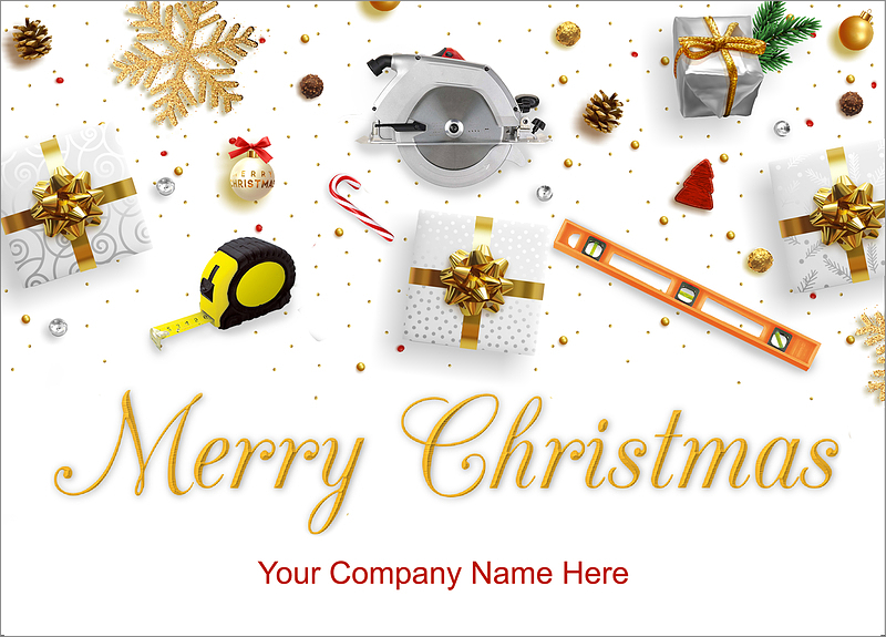 Carpenter Tools Holiday Card (Glossy White) | Ziti Cards
