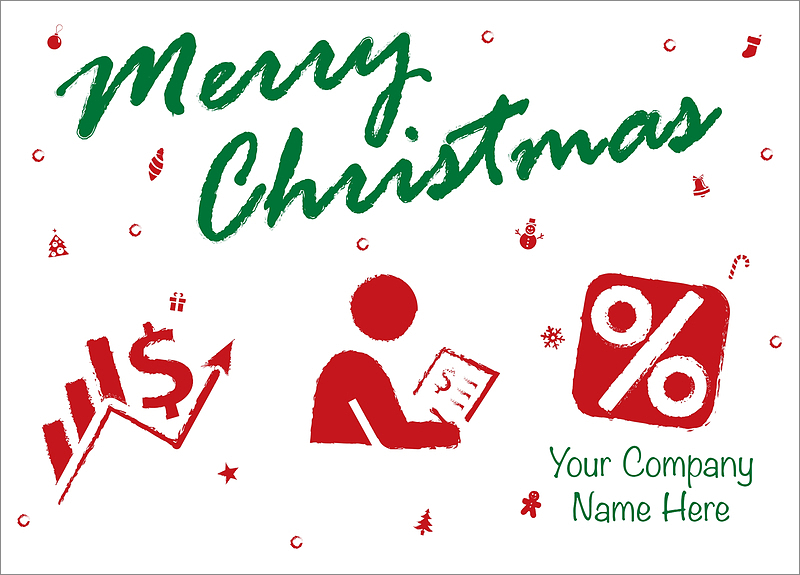 Accounting Gingerbread Christmas Card (Glossy White) | Ziti Cards