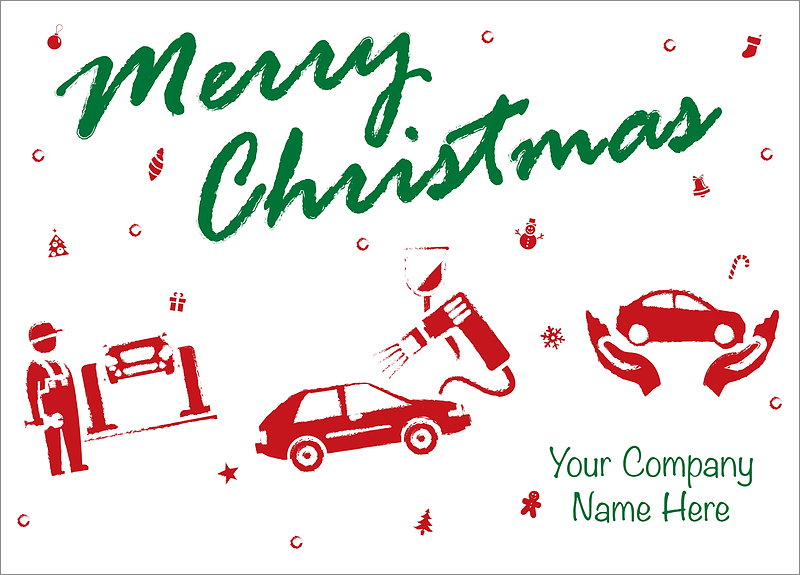Christmas Auto Body Card (Glossy White) | Ziti Cards