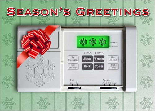 HVAC Star Tree Christmas Cards Customized For Your Business