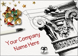 Custom Art Deco Christmas Card | Red Merry Christmas Card