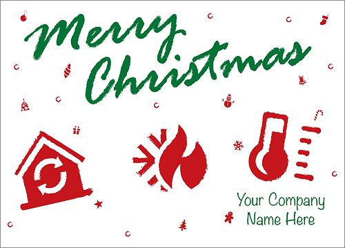 HVAC Star Tree Christmas Cards Customized For Your Business