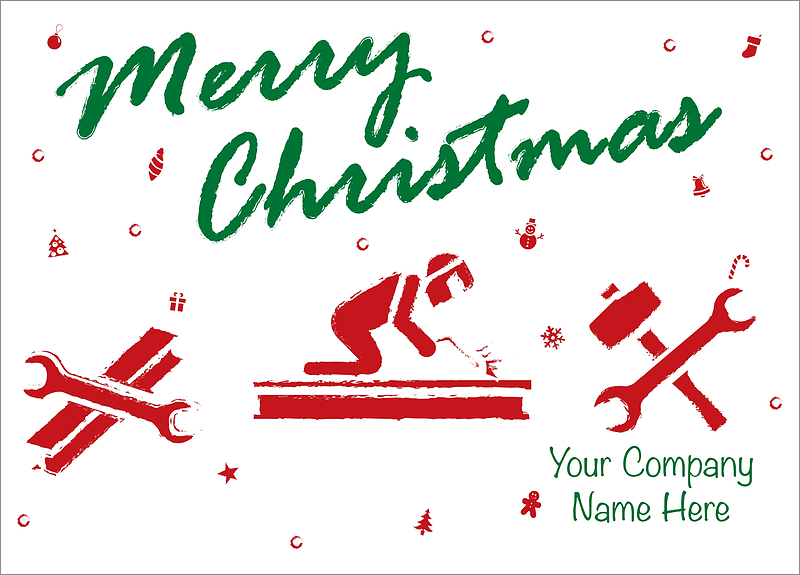 Christmas Ironworker Card (Glossy White) | Ziti Cards