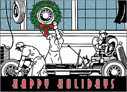 Custom Red Automotive Christmas Cards | Ziti Cards