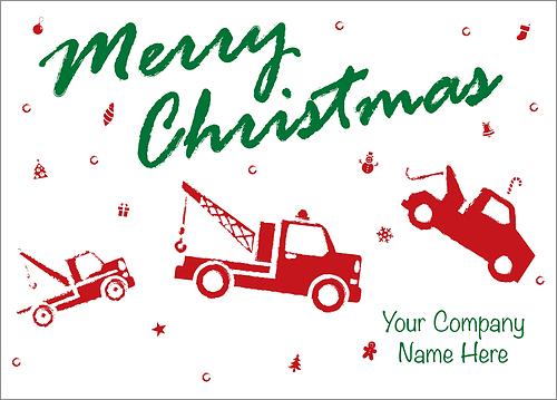 Tow Truck Ornament Christmas Cards For Your Business