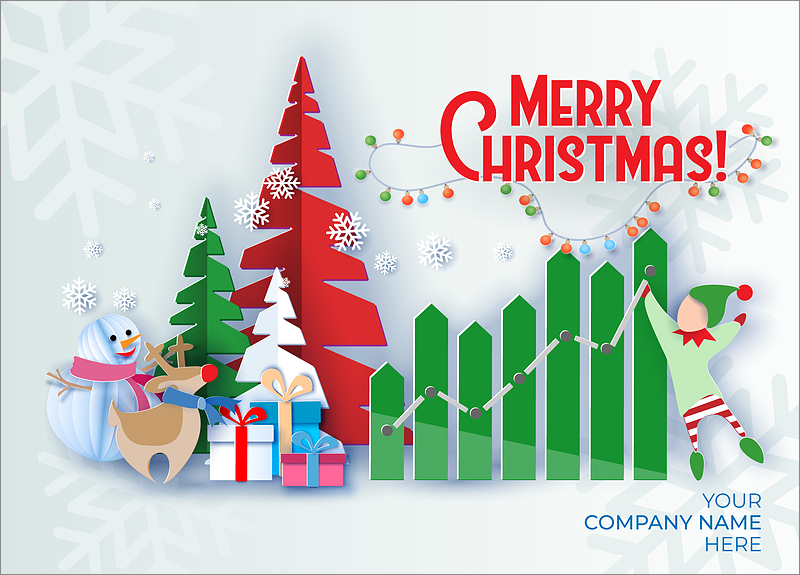 Corporate Merry Elf Card (Glossy White) | Ziti Cards