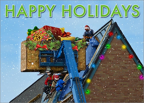 Roofing Candy Canes Christmas Cards Customized For Your Business