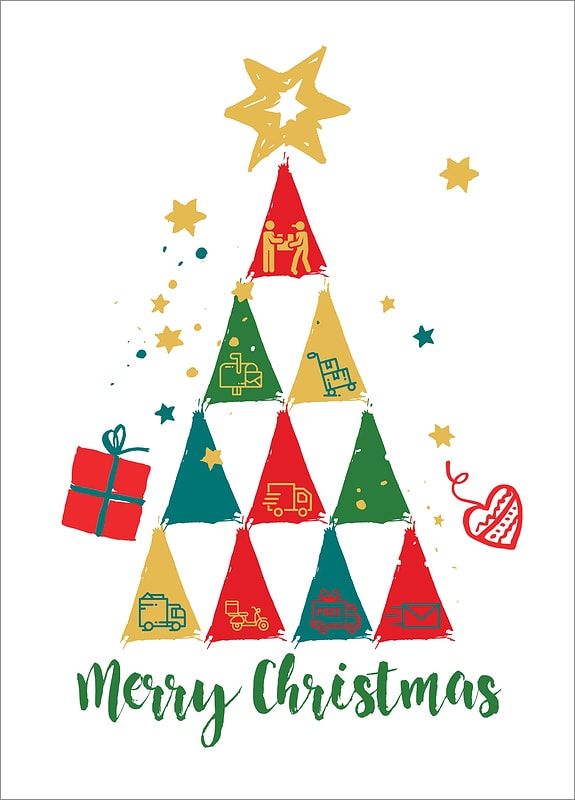 Delivery Tree Christmas Card (Glossy White) | Ziti Cards