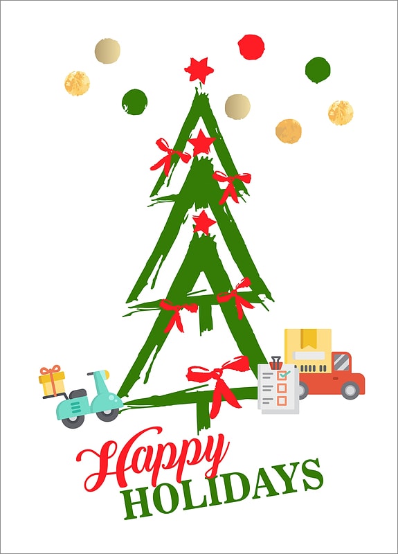 Delivery Tree Holiday Card (Glossy White) | Ziti Cards