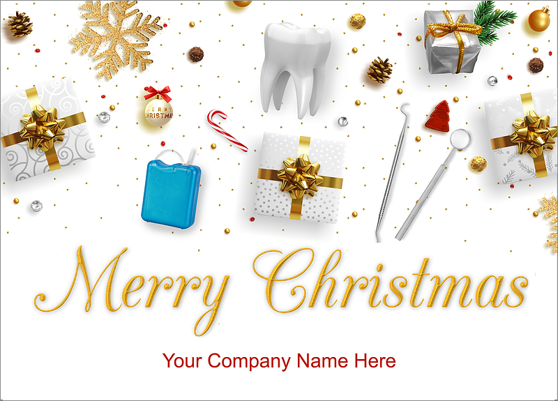Dental Tools Christmas Card (Glossy White) | Ziti Cards