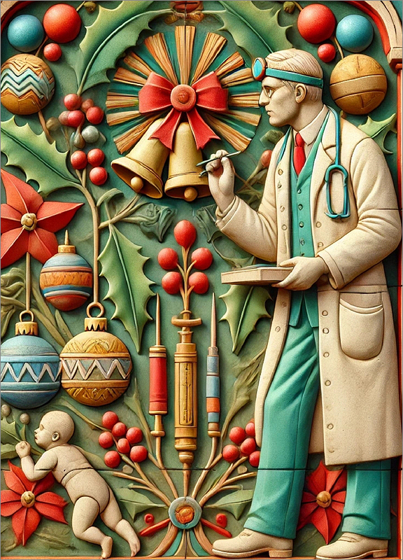 Doctor Christmas Card showy (Glossy White) | Ziti Cards
