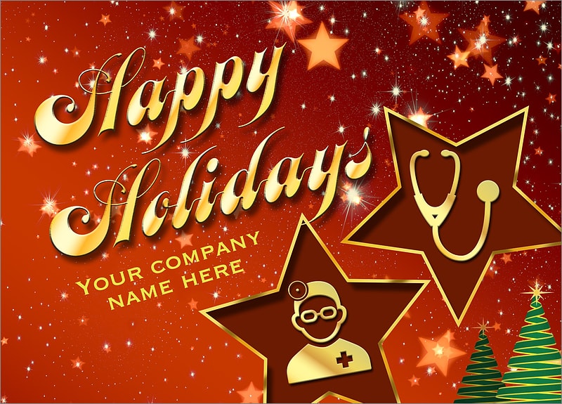 Doctor Christmas Sky Cards Customized For Your Business