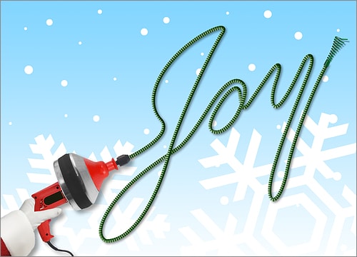 Personalized Drain Cleaning Christmas Cards | Ziti Cards