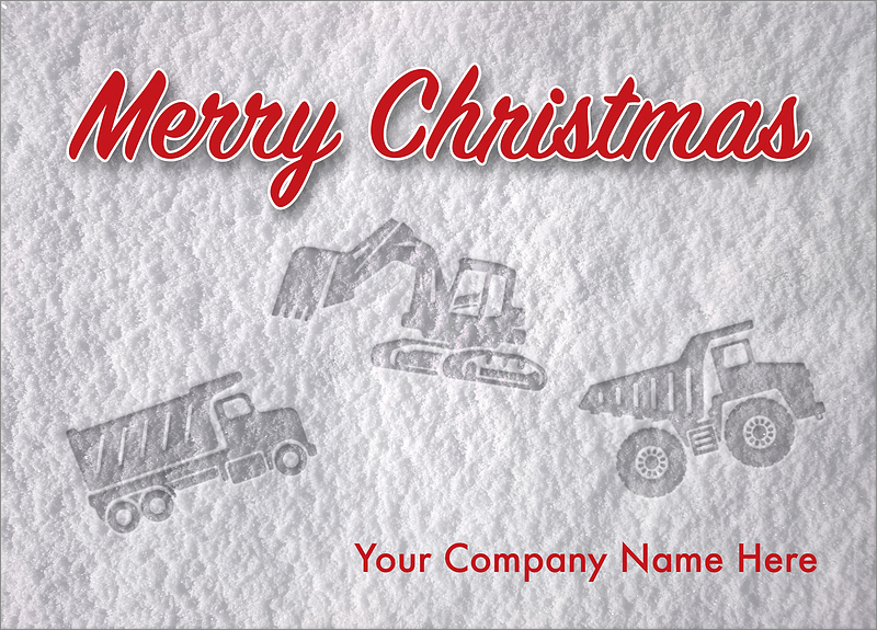 Dump Truck Snow Print Card (Glossy White) | Ziti Cards