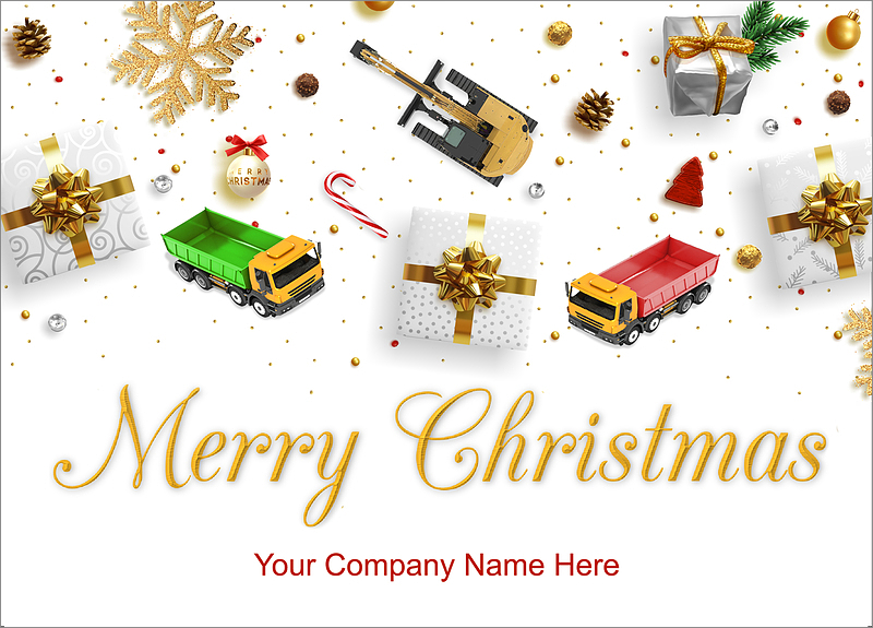 Dump Truck Tools Holiday Card (Glossy White) | Ziti Cards