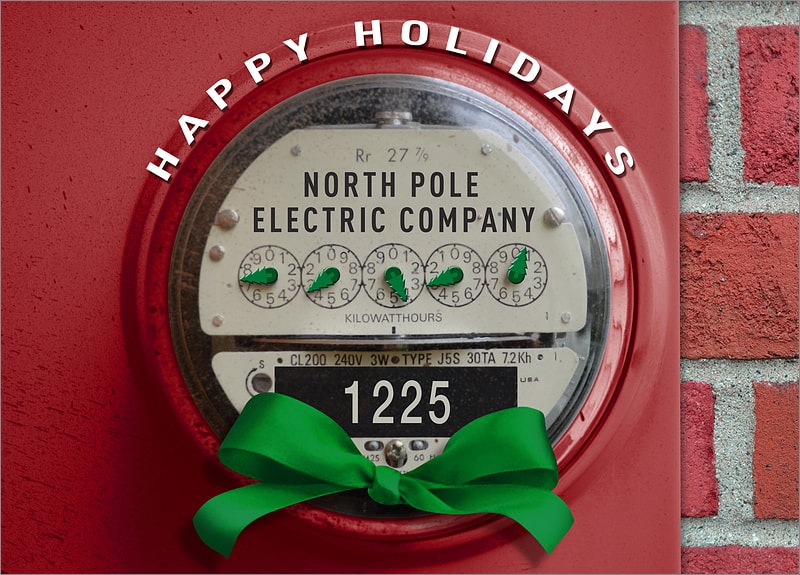 Electric Meter Holiday Card (Glossy White) | Ziti Cards