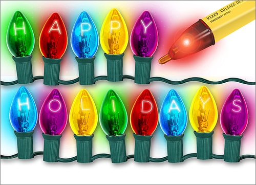 Customized Electrical Snowfall Christmas Cards | Ziti Cards