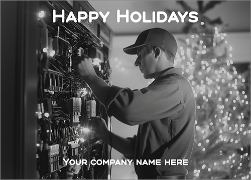 Electrical Christmas Cards Personalized For Your Business