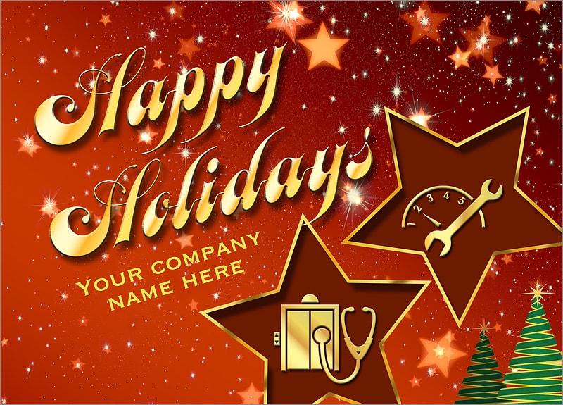Elevator Christmas Sky (Glossy White) | Ziti Cards