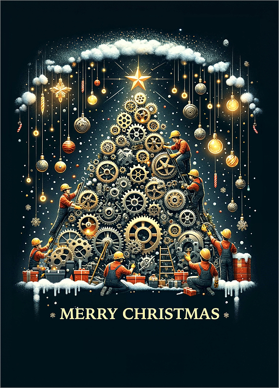 Engineer Christmas Card Creation (Glossy White) | Ziti Cards