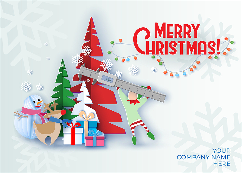 Engineers Merry Elf Card (Glossy White) | Ziti Cards