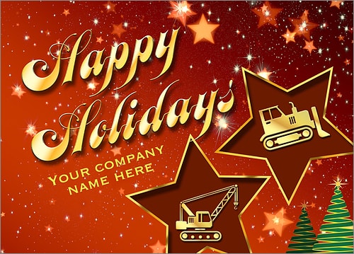 Heavy Equipment Ornaments Christmas Cards Customized For Your Business