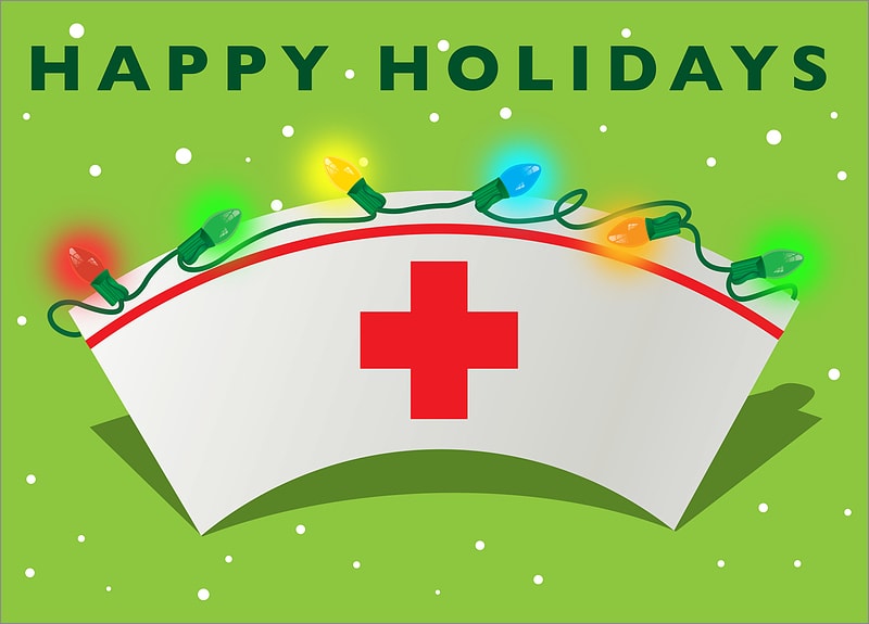 Festive Nursing Christmas Card (Glossy) | Ziti Cards