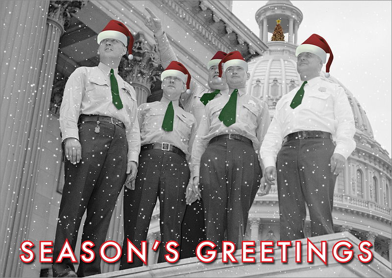 Festive Police Greeting Card (Glossy White) | Ziti Cards