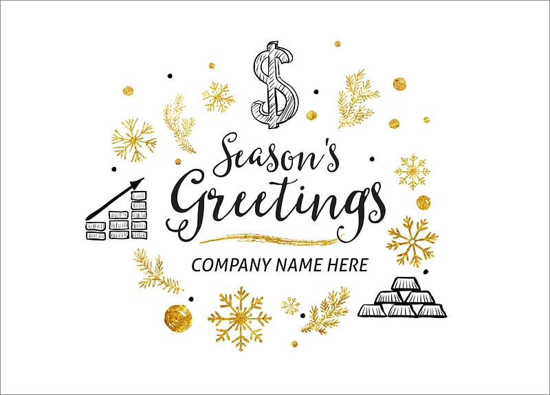 Financial Icons Christmas Card (Glossy White) | Ziti Cards