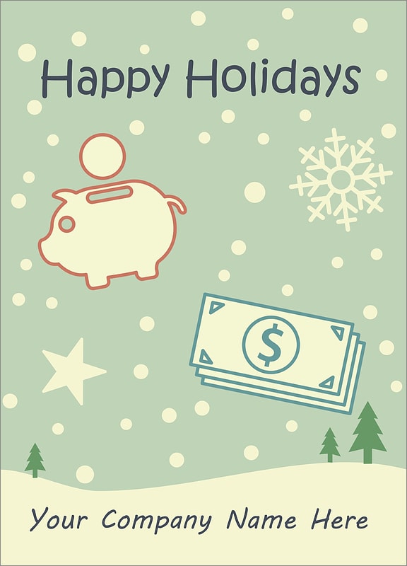 Financial Snowfall Card (Glossy White) | Ziti Cards
