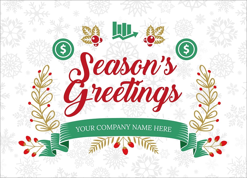 Financial Snowflake Christmas Card (Glossy White) | Ziti Cards