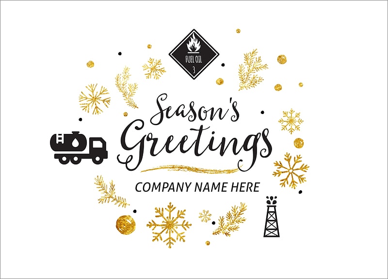 Fuel Oil Holiday Card (Glossy White) | Ziti Cards