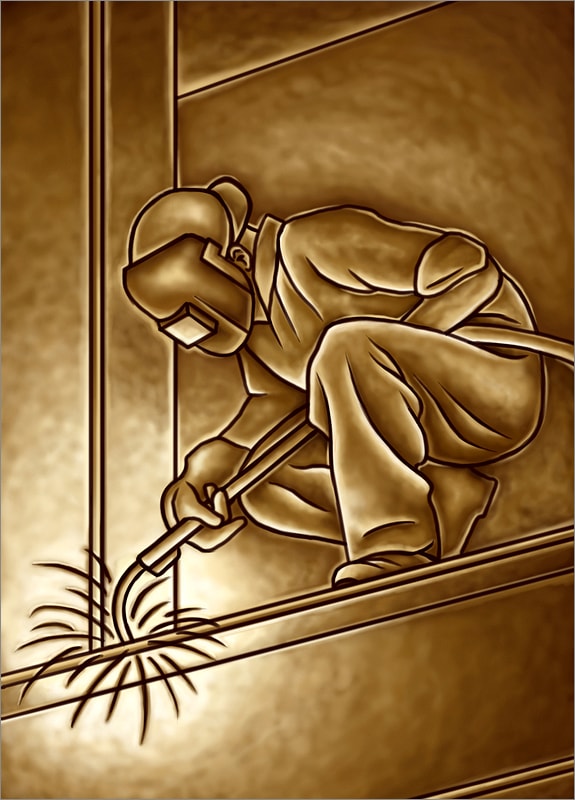 Ironworker Christmas Sky (Glossy White) | Ziti Cards
