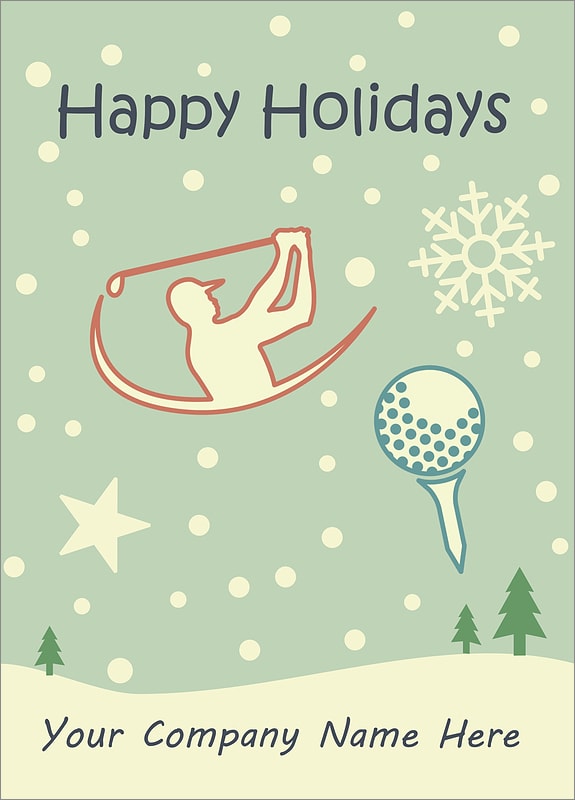 Golf Snowfall Card (Glossy White) | Ziti Cards
