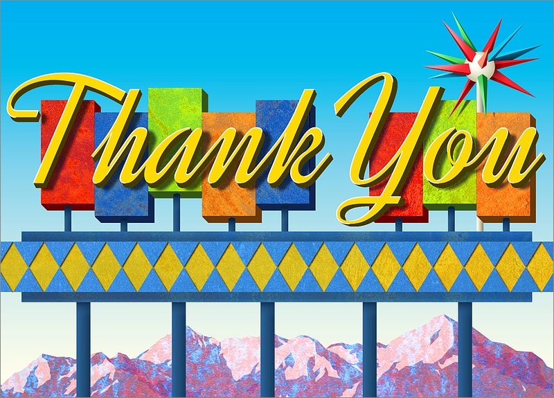 Googie Thank You Card (Glossy) | Ziti Cards