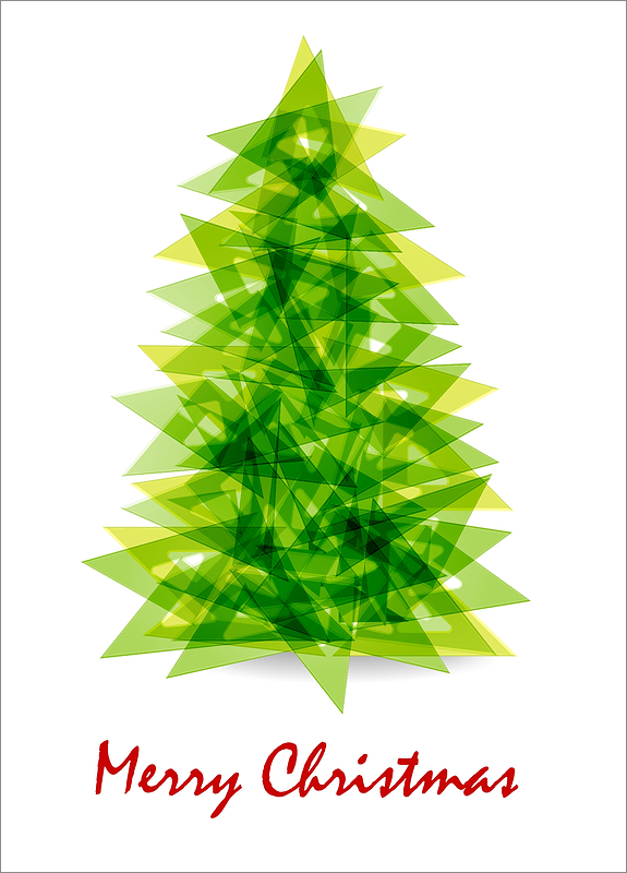 Custom Green Triangle Tree Christmas Cards | Ziti Cards