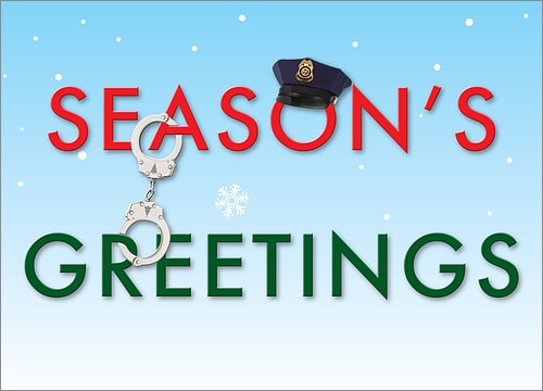 Giftwrap Police Greeting Cards Personalized For Your Business