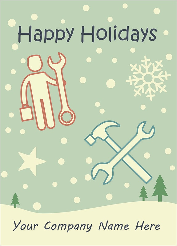 Handyman Snowfall Card (Glossy White) | Ziti Cards